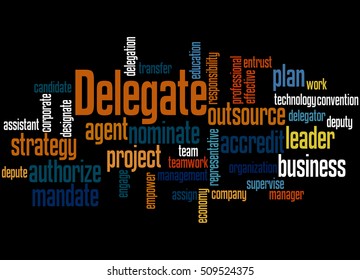 Delegate Word Cloud Concept On Black Stock Illustration 509524375 ...
