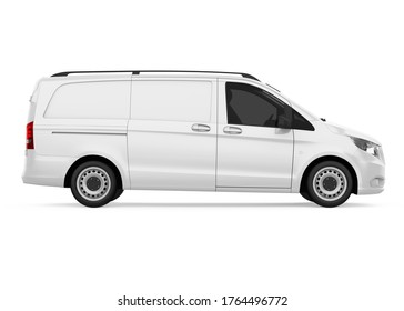 Delivery Van Isolated Side View 3d Stock Illustration 1711205026