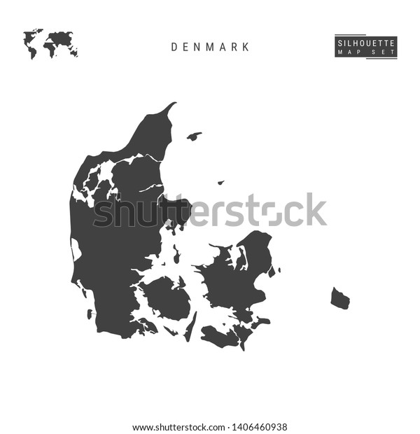 Denmark Blank Map Isolated On White Stock Illustration 1406460938 ...