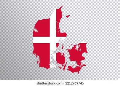 Denmark Flag On Map Transparent Background Stock Illustration ...