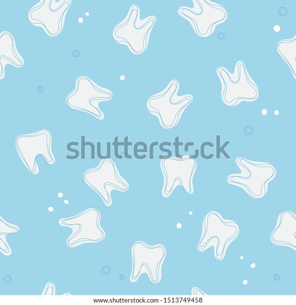 Dental Seamless Pattern Cute Soft Blue Stock Illustration 1513749458 ...