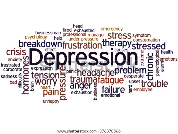 Depression Word Cloud Concept On White Stock Illustration 376370566 ...