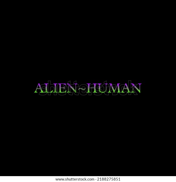 Describing Alien Human Same Black Background Stock Illustration ...