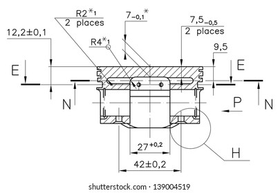 1,649 Piston technical drawing Images, Stock Photos & Vectors ...