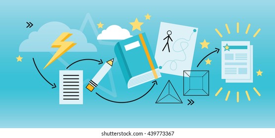 Design Process Banner Flat Concept Process Stock Illustration 439773367 ...