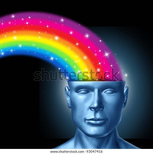 Design Thinking Creative Brain Front Facing Stock Illustration 93047416
