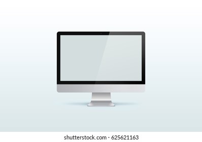 Desktop Blank Computer Screen Front View Stock Illustration 625621163 ...