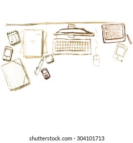 Desktop Computer Documents Picture Stock Illustration 304101713 ...