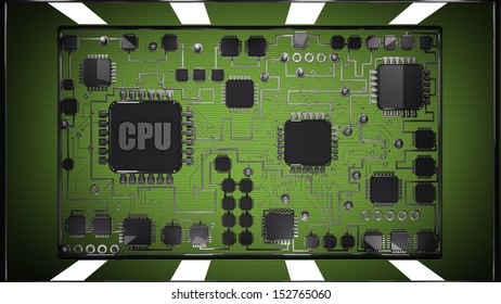 Desktop Screen Cpu Inside High Resolution Stock Illustration 152765060 ...