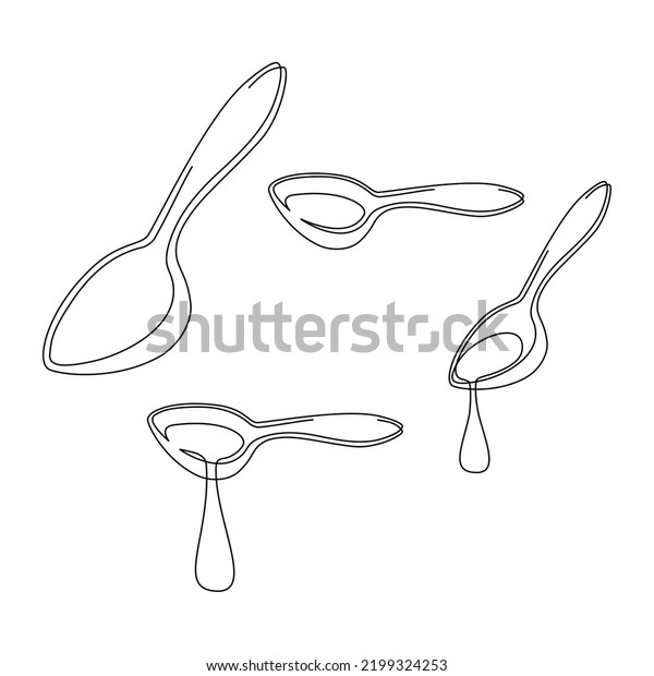 Dessert Spoon Drop Falling Down Continuous Stock Illustration ...