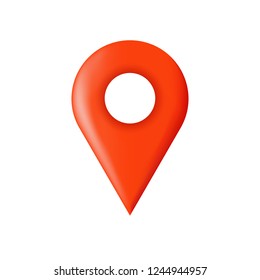Realistic 3d Pointer Map Orange Map Stock Vector (Royalty Free ...