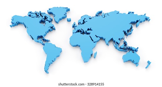 3d World Map Stock Illustration 38389027