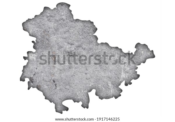 Detailed Colorful Image Map Thuringia On Stock Illustration 1917146225 ...
