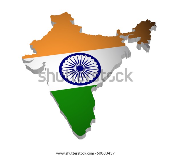 Detailed Map India Stock Illustration 60080437 | Shutterstock