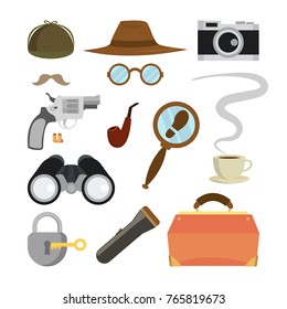 Detective Items Set Tec Agent Accessories Stock Illustration 765819673 ...
