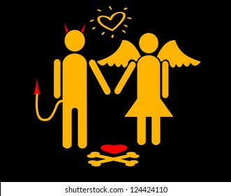 Devil Angel Couple Stock Illustration 124424110 | Shutterstock