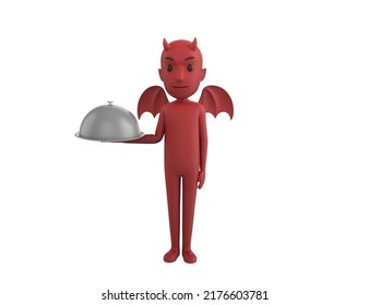 Devil Character Serving Meal Under Silver Stock Illustration 2176603781 ...