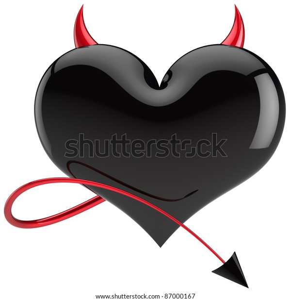Devil Heart Love Colored Black Red: ilustrações stock 87000167 ...