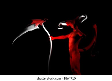 Devil Holding His Weapon Stock Illustration 1864710 | Shutterstock
