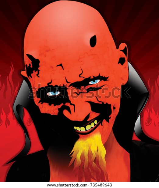 Devil Satan Lucifer Beelzebub Evil Demonic Stock Illustration 735489643