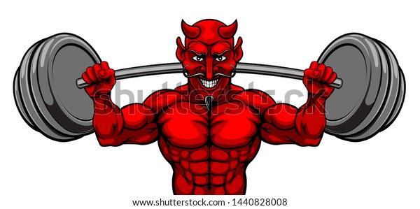 Devil Satan Weight Lifter Body Builder Stock Illustration 1440828008 ...