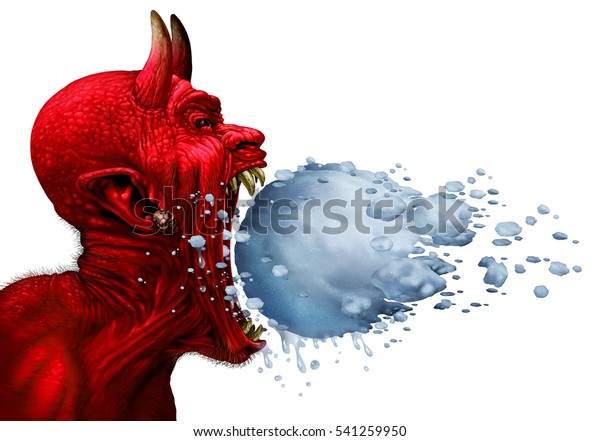Devil Winter Red Demon Monster Open: ilustración de stock 541259950 ...