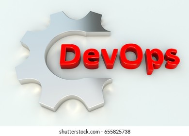 Devops Gear Wheal White Background 3d Stock Illustration 655825738 ...