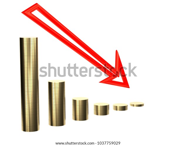 Diagram Chart Falls Down 3d Illustration Stock Illustration 1037759029 ...