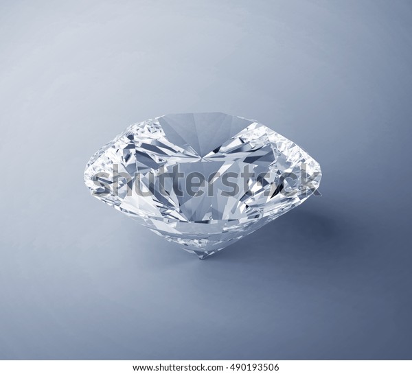 Diamond Placed On Gray Background Light Stock Illustration 490193506 ...