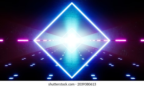 Diamond Shape Blue Light Structure Futuristic Stock Illustration ...