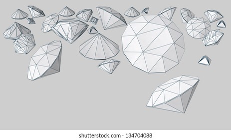 Diamond Shape Objects Accented Edges Stock Illustration 134704088 ...