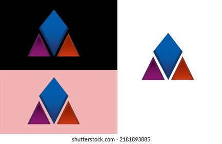 Diamond Triangle Shape Logo Three Type Stock Illustration 2181893885 ...