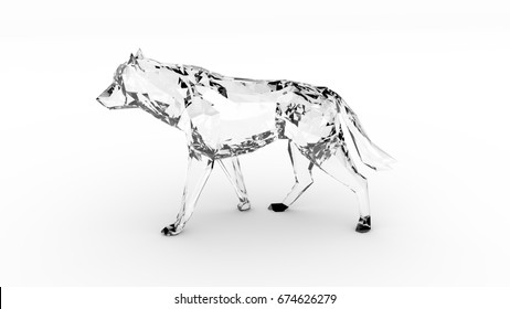 Diamond Wolf Withe Background 3d Render Stock Illustration 674626279 ...