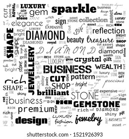 Diamond Word Cloudtext Word Cloud Use Stock Illustration 1521926393 ...