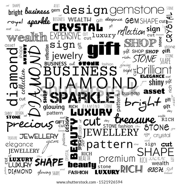 Diamond Word Cloudtext Word Cloud Use Stock Illustration 1521926594