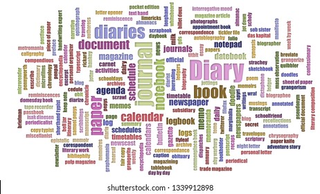 Diary Tag Cloud Randomised Isolated Stock Illustration 1339912898 ...