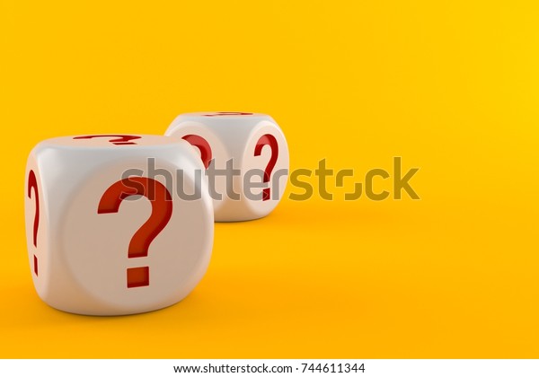 Dice Question Marks Isolated On Orange Stock Illustration 744611344 ...