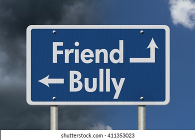 Difference Between Being Bully Friend Blue 스톡 일러스트 433060294 | Shutterstock