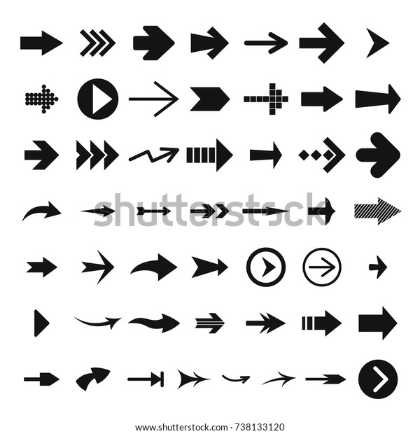 Different Arrow Icon Set Simple Illustration Stock Illustration 738133120