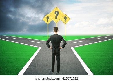 Different Direction Concept Question Mark Signs: ilustración de stock ...