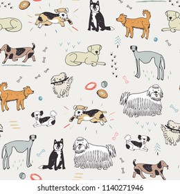 Cute Dogs Doodle Vector Set Cartoon 库存矢量图（免版税）2033652059 | Shutterstock