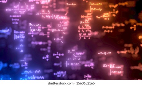 Different Formulas Glowing Dark Suitable Mathematic Stock Illustration ...