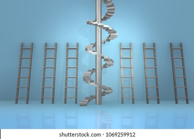 Different Ladders Career Progression Concept 3d Stock Illustration ...