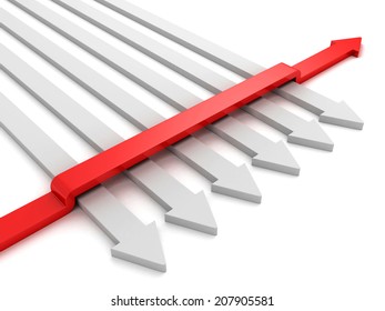 Different Red Arrow Right Direction Individuality Stock Illustration ...