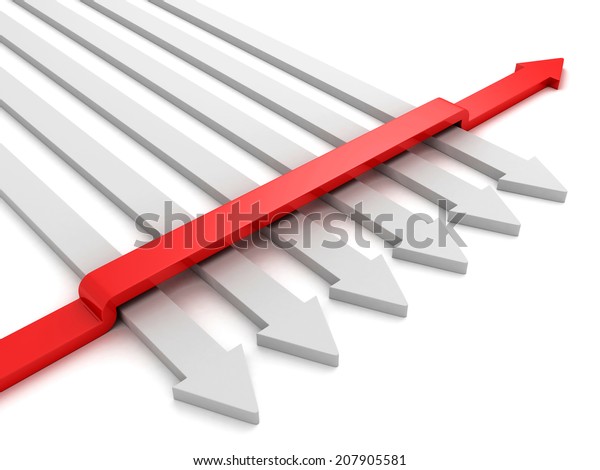 Different Red Arrow Right Direction Individuality Stock Illustration ...
