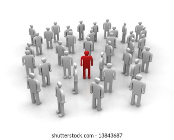 Different Red Man Stock Illustration 13843687