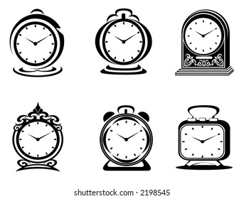 Different Shaped Clocks Hand Drawn Sketch Stock Illustration 2198545