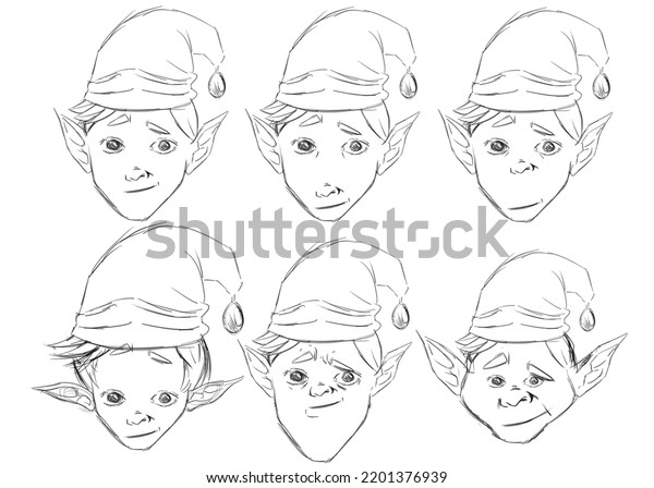 Different Types Elf Cartoon Faces Can Stock Illustration 2201376939 ...