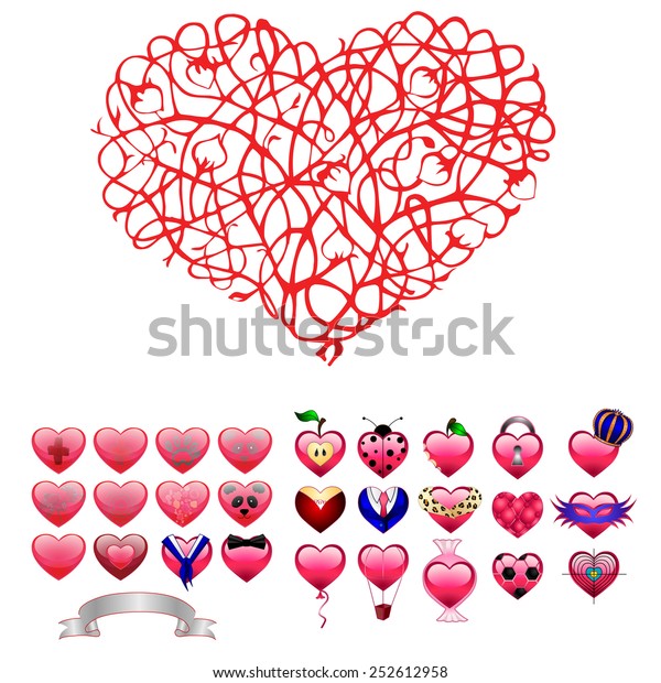 Different Types Hearts Stock Illustration 252612958 | Shutterstock