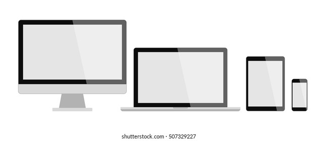 Different Types Screens Isolated Screens Computer: vector de stock ...